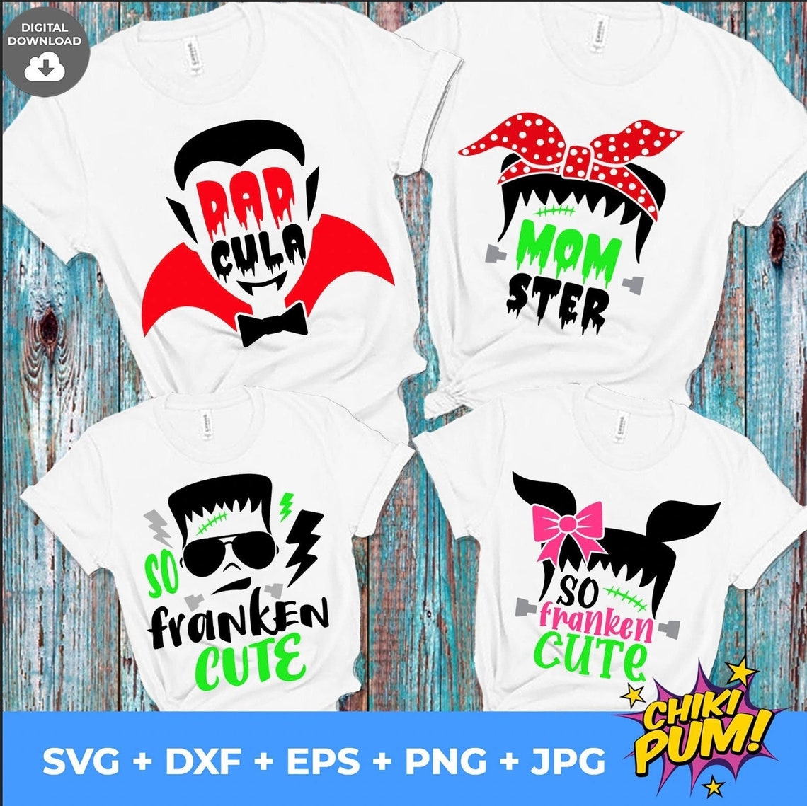 Halloween Family Bundle Svg Monster Family Bundle Svg | Etsy