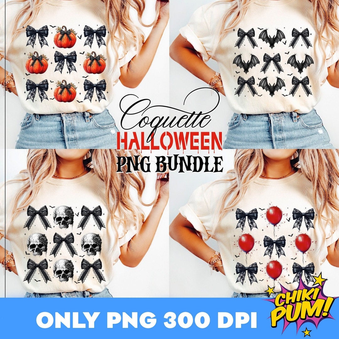Halloween Bundle PNG, Coquette Bow Halloween Bundle PNG, Halloween Png ...
