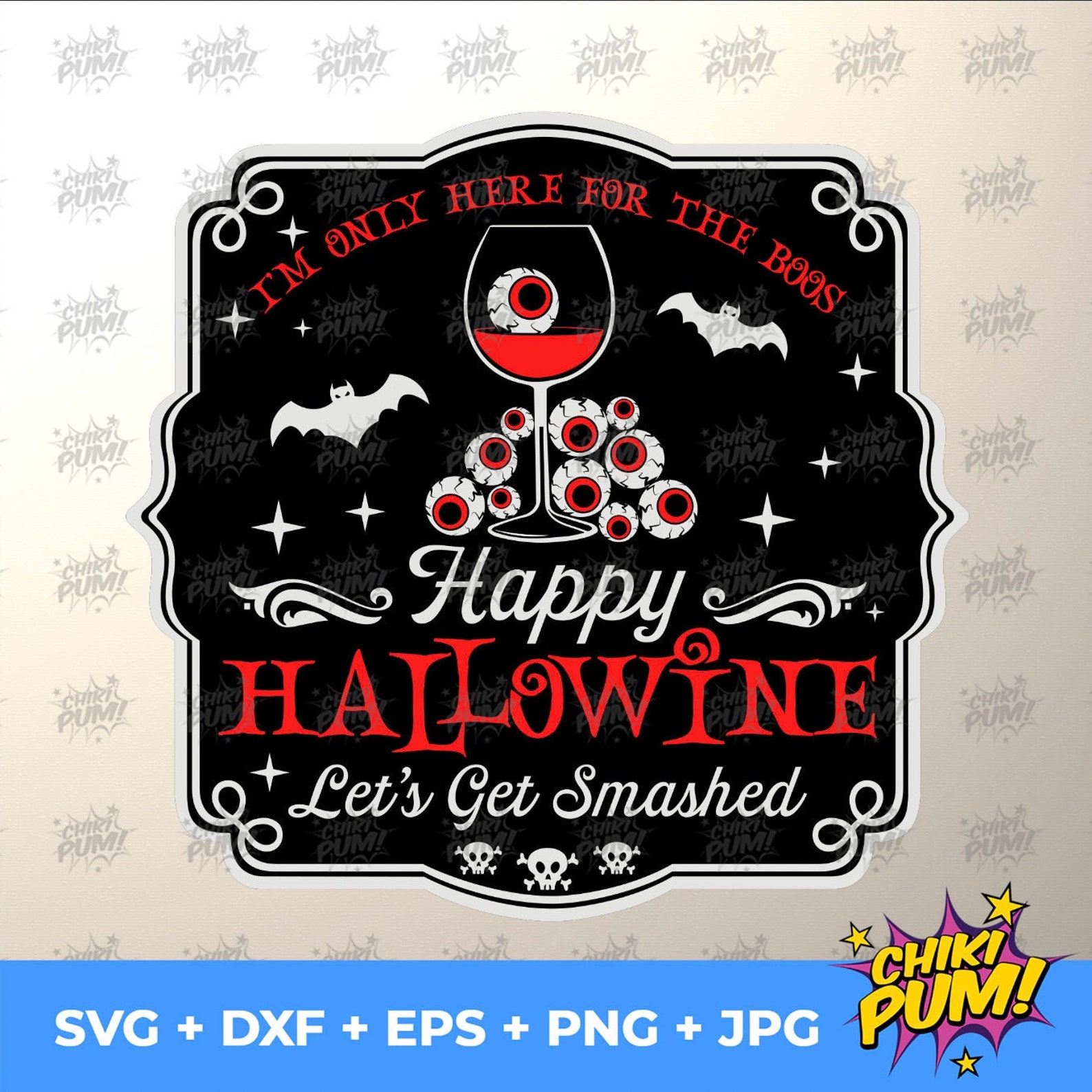 Happy Hallowine Svg I'm Here for the Boos Svg Funny | Etsy