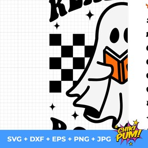 Read More Booooks SVG Png, Retro Ghost SVG, Trendy Halloween PNG ...