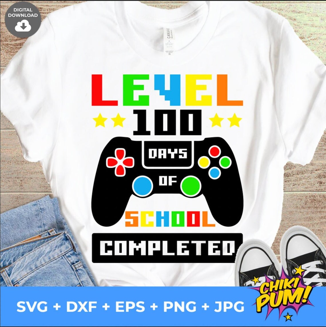 Level 100 Days of School Completed SVG 100 Days Boy Shirt | Etsy