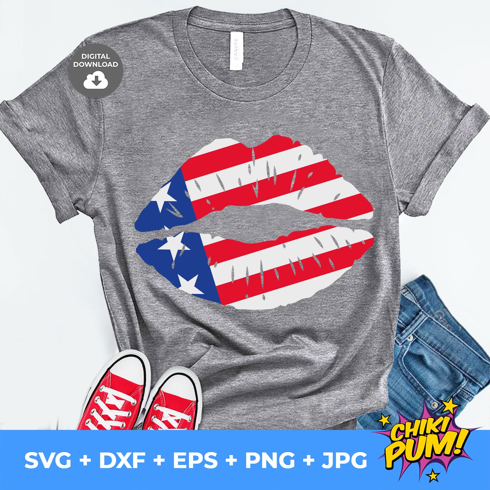 USA Lips Kiss Svg Fourth of July SVG 4th of July Svg - Etsy