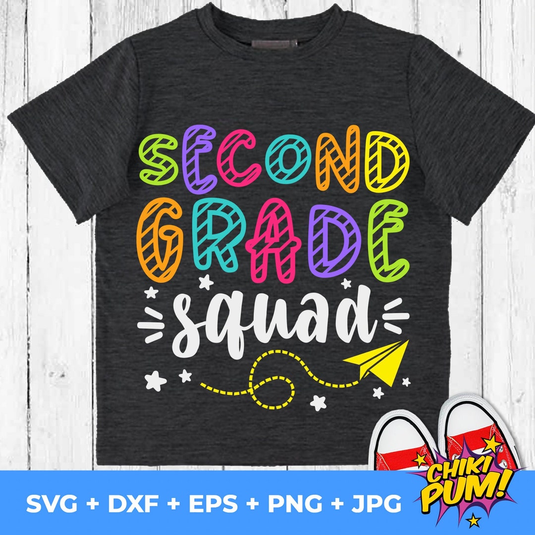Second Grade Squad SVG PNG: Back to School Design Cut Files Cricut ...