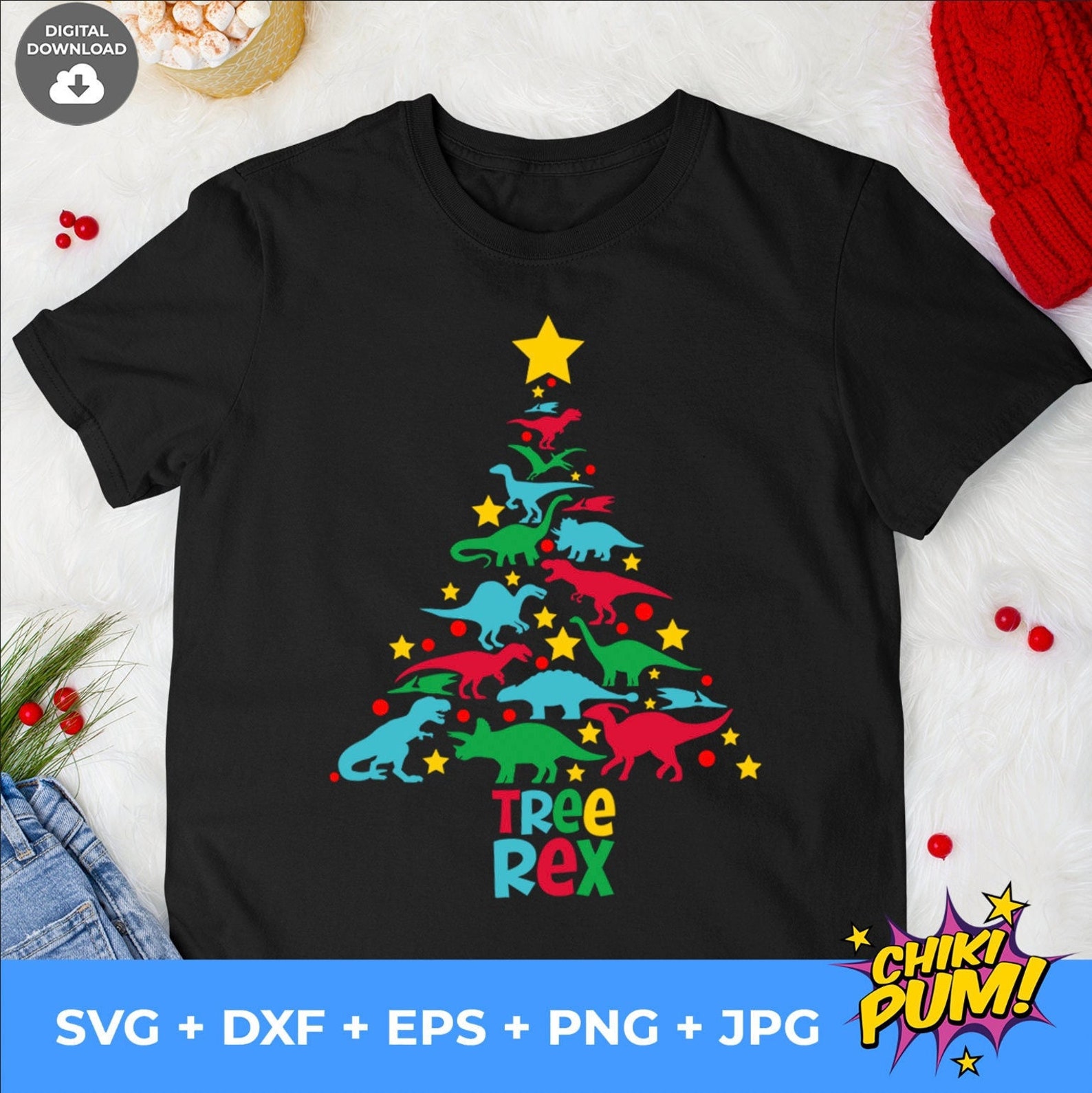 Tree Rex SVG Dinosaur Christmas Tree Svg Christmas T-rex - Etsy