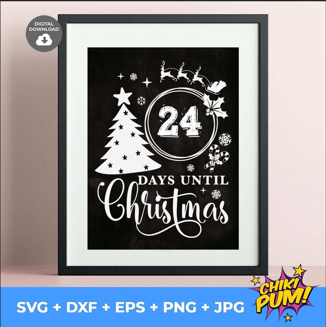 Christmas Countdown Svg File for Cricut Santa and Reinder - Etsy