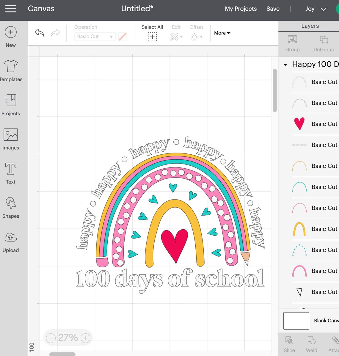 Happy 100 Days of School Rainbow SVG PNG: Teacher Design (digital ...