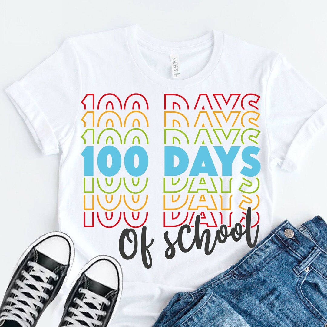 100 Days of School SVG PNG: T-shirt Design Cut Files Cricut (digital ...
