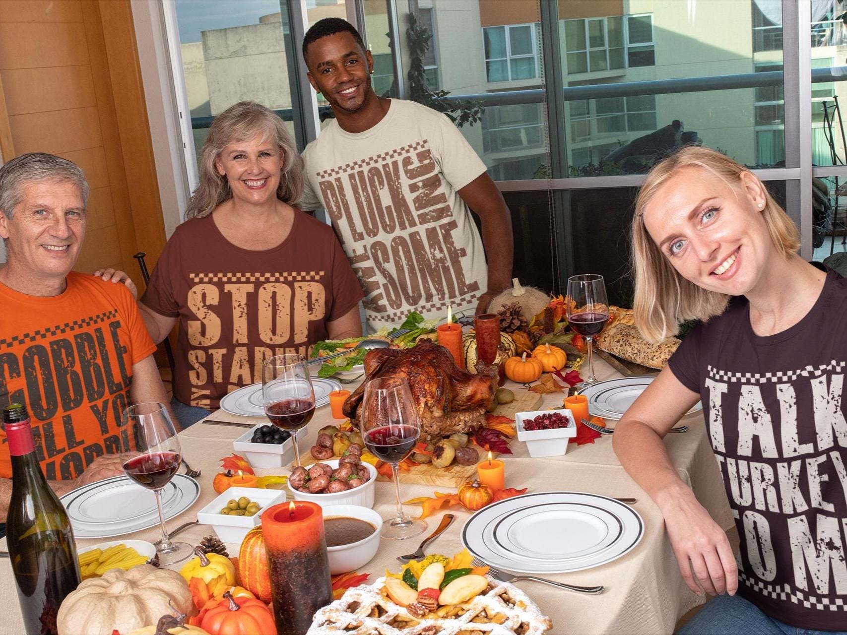 Funny Thanksgiving SVG PNG Bundle: Talk Turkey to Me, Stop Staring at ...