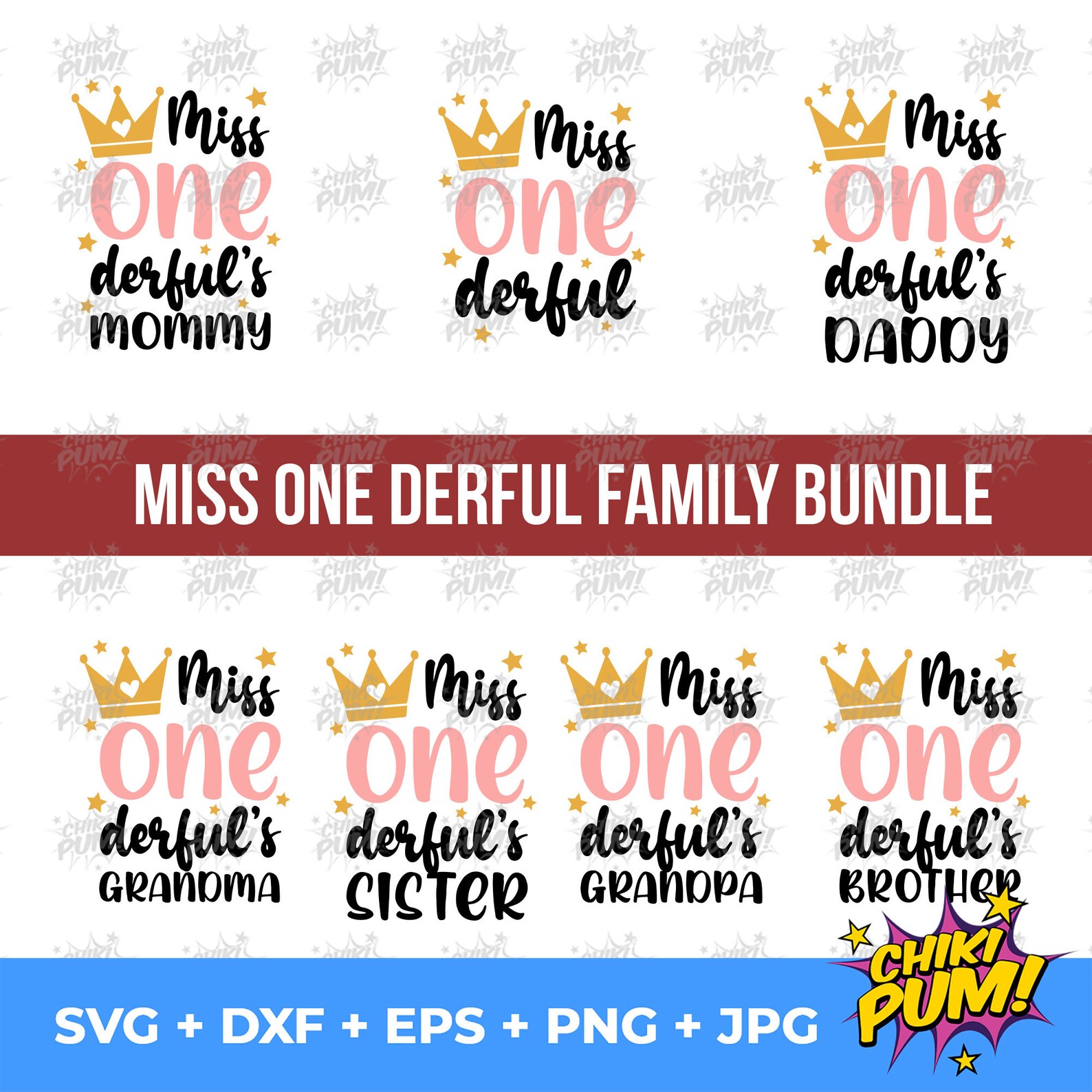 Miss One Derful Svg Miss Onederful Family Bundle Birthday - Etsy