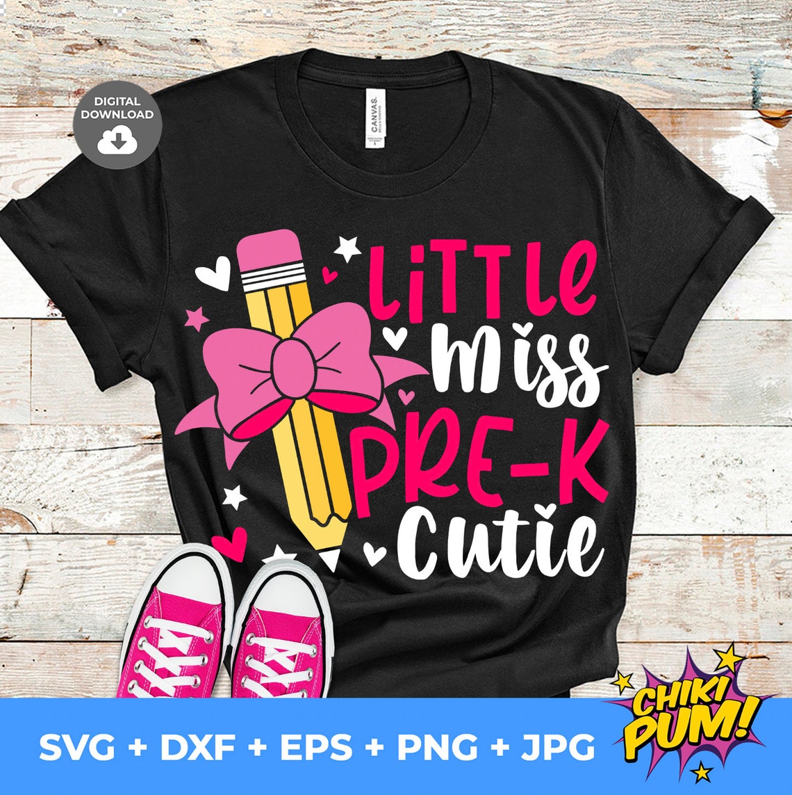 Little Miss Pre-k Cutie SVG PNG: Back to School Design Cut Files ...