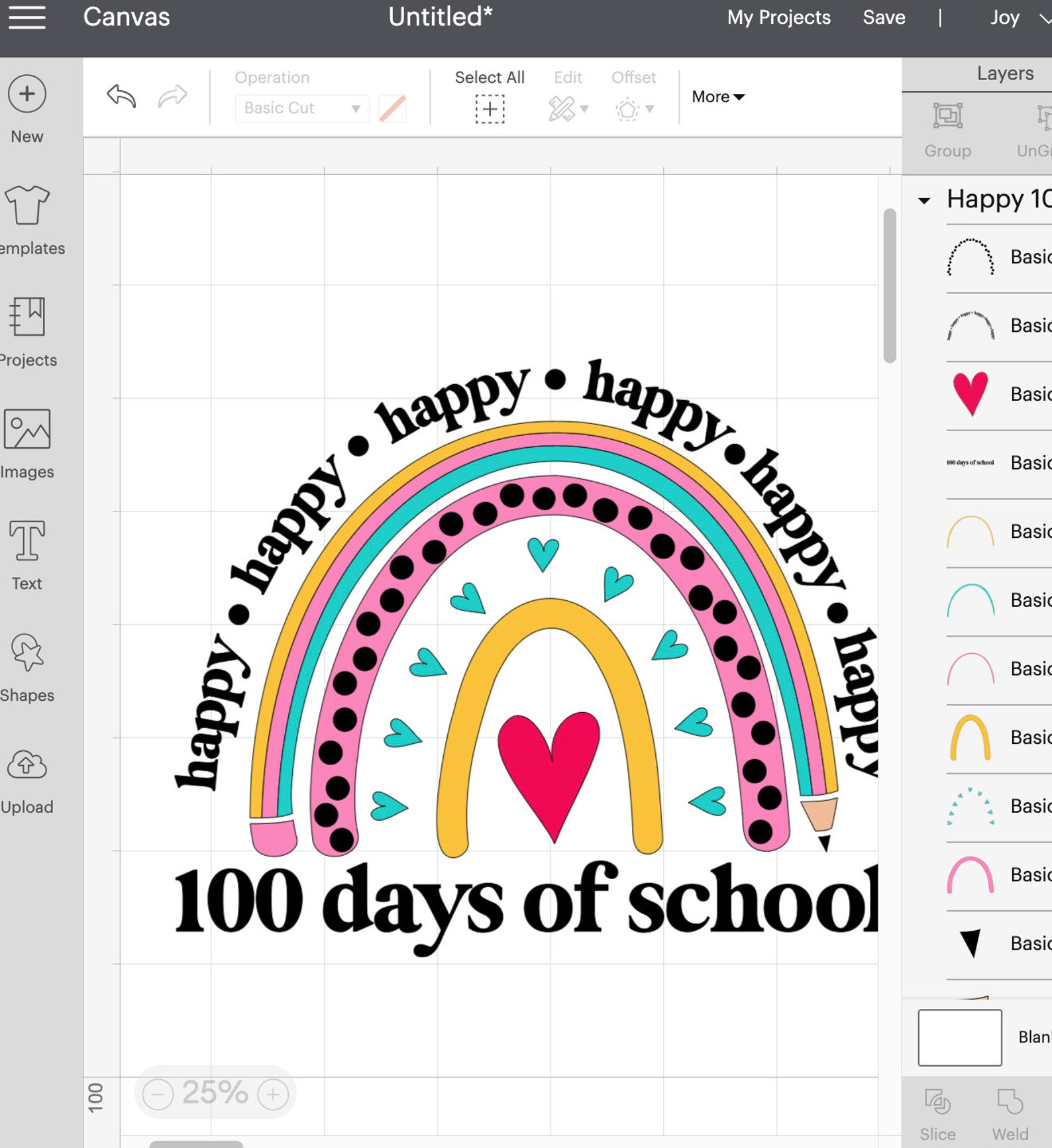 Happy 100 Days of School Rainbow SVG PNG: Teacher Design (digital ...