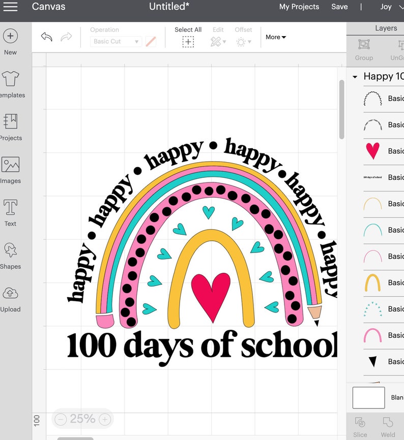 Happy 100 Days of School Rainbow SVG PNG: Teacher Design (digital ...