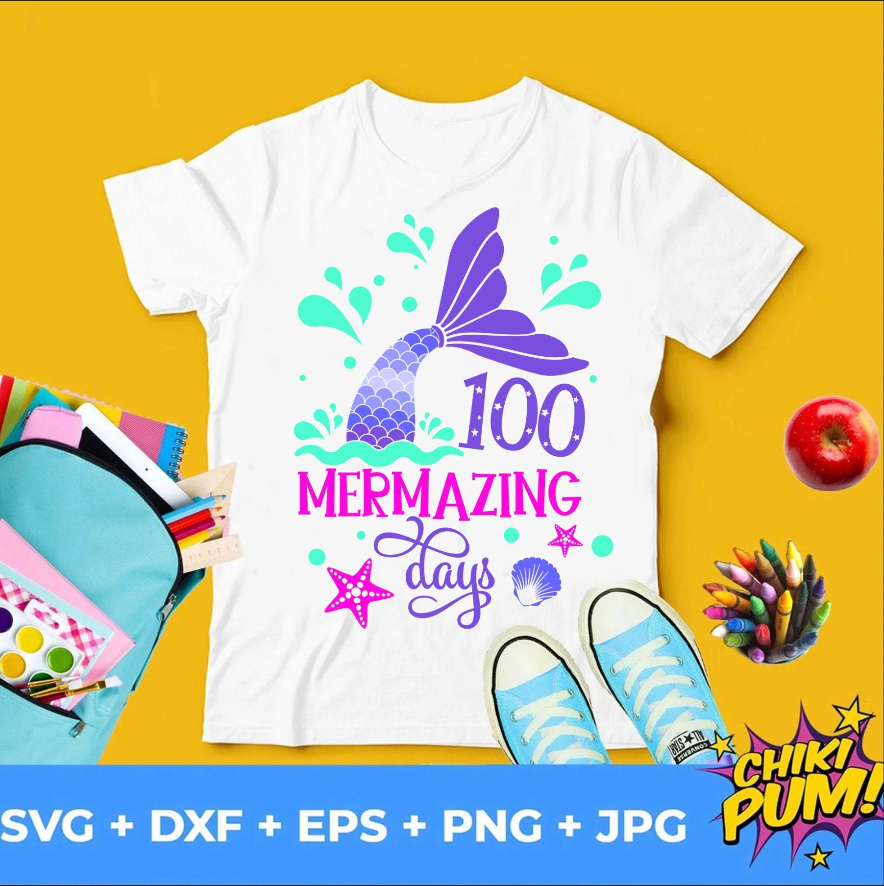 100 Mermazing Days Svg 100 Days of School Svg Mermaid Design | Etsy