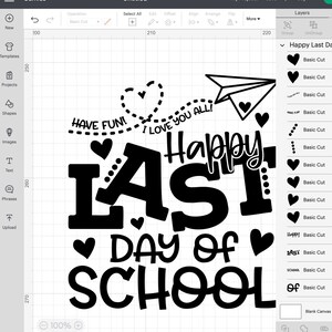 Happy Last Day of School Svg, End of School Svg, Teacher Summer Break ...