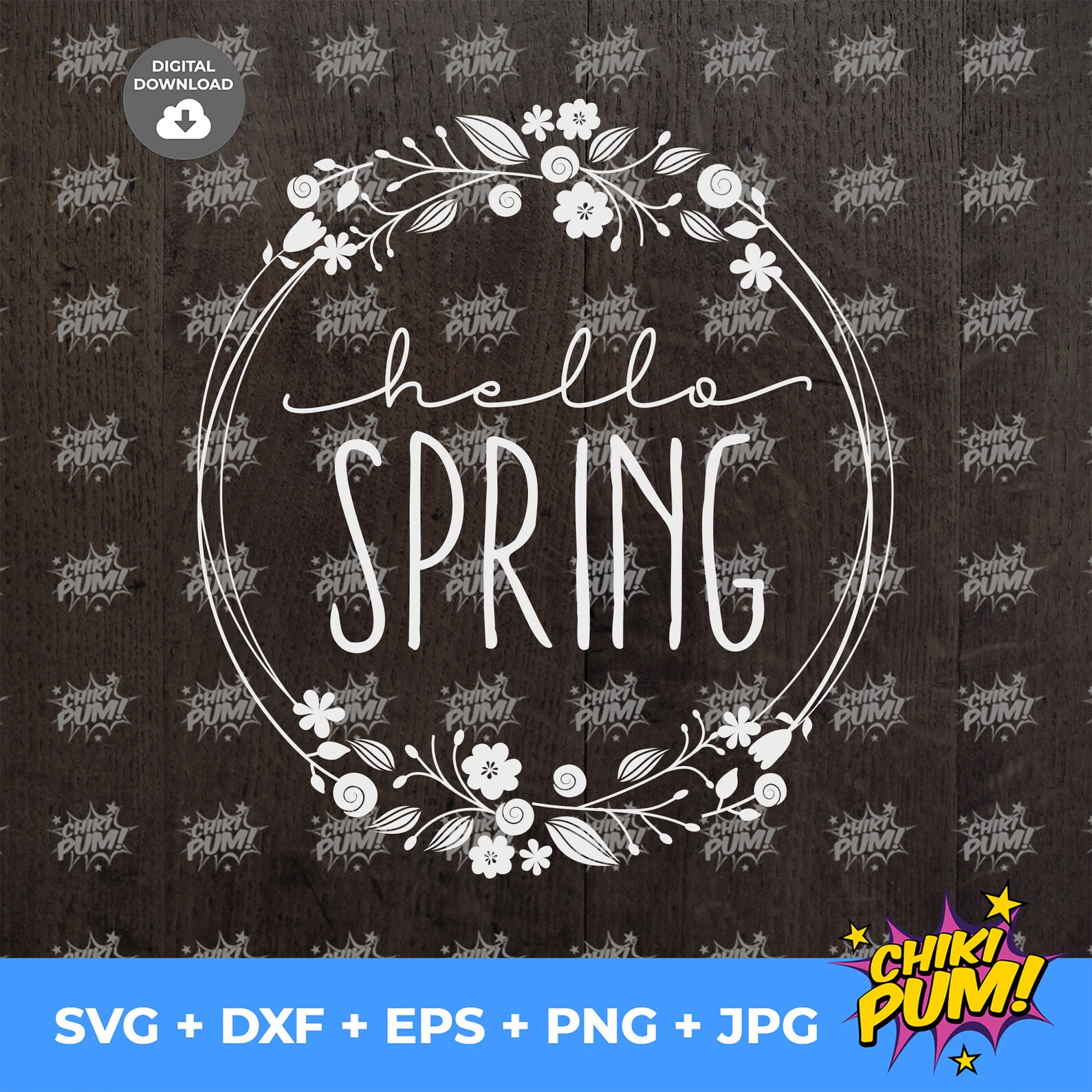 Hello Spring Svg Welcome Round Sign Svg Door sign svg | Etsy