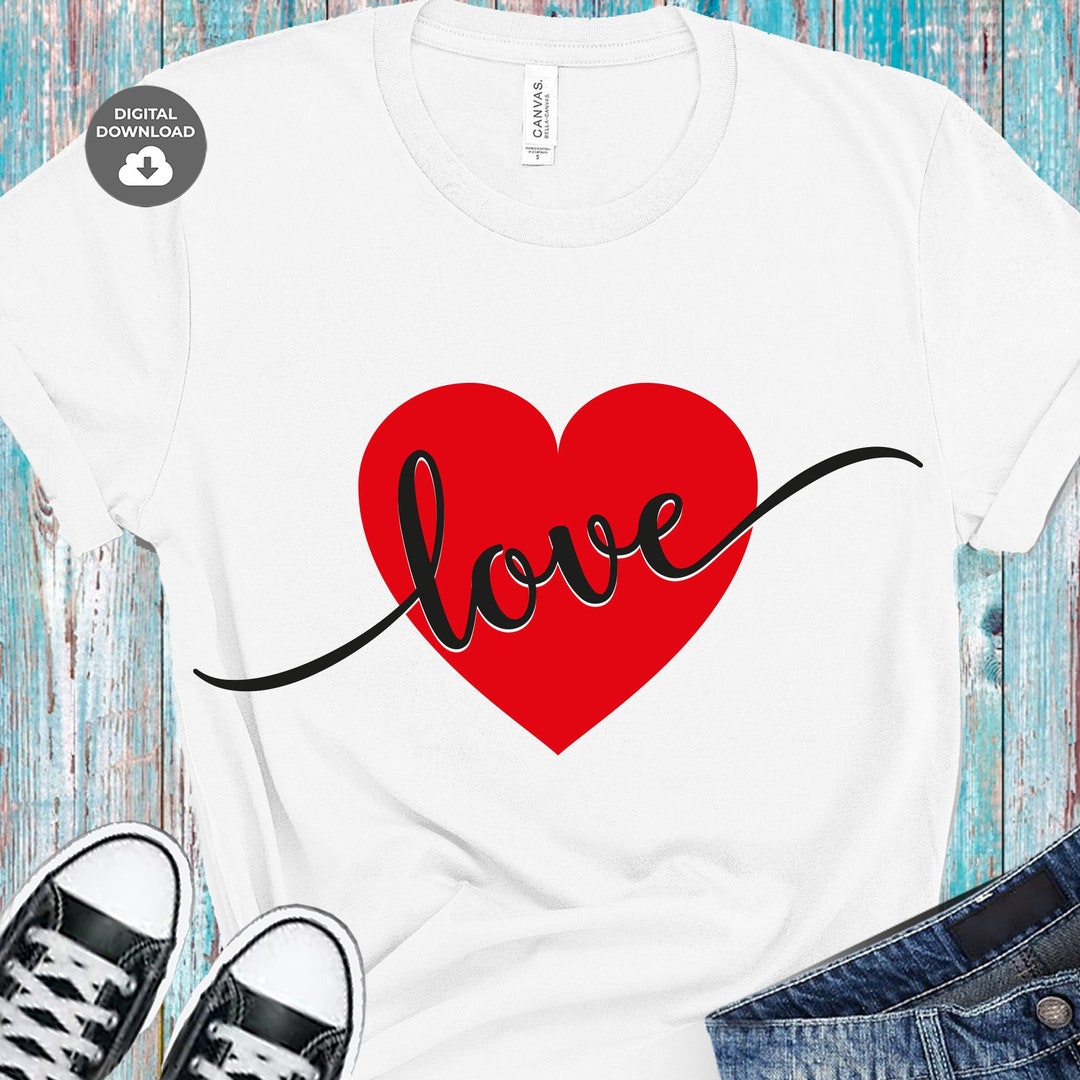 Love Heart Svg, Red Heart Svg, Valentine's Day Svg, Valentine's Heart ...