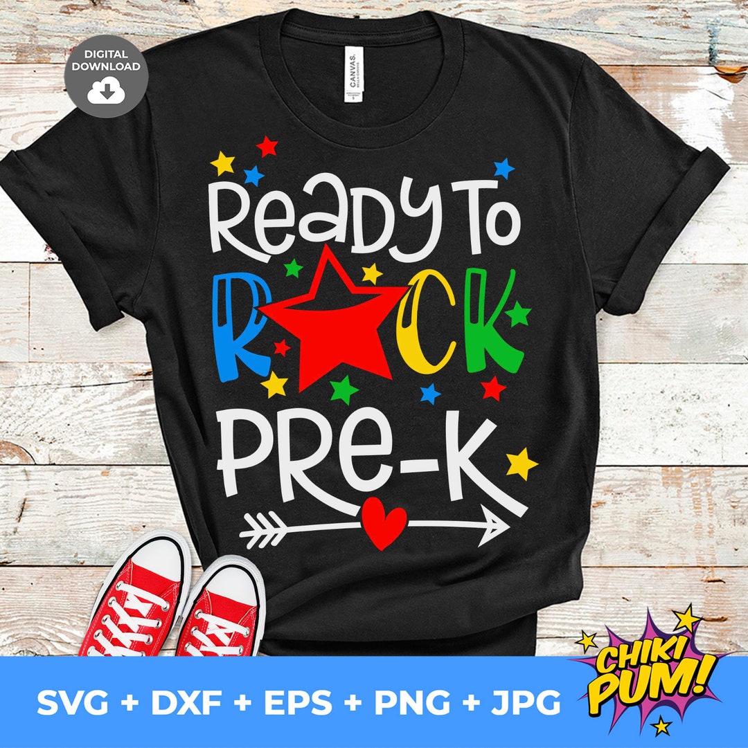 Ready to Rock Pre-k Clipart: Back to School SVG PNG Cut Files (digital ...
