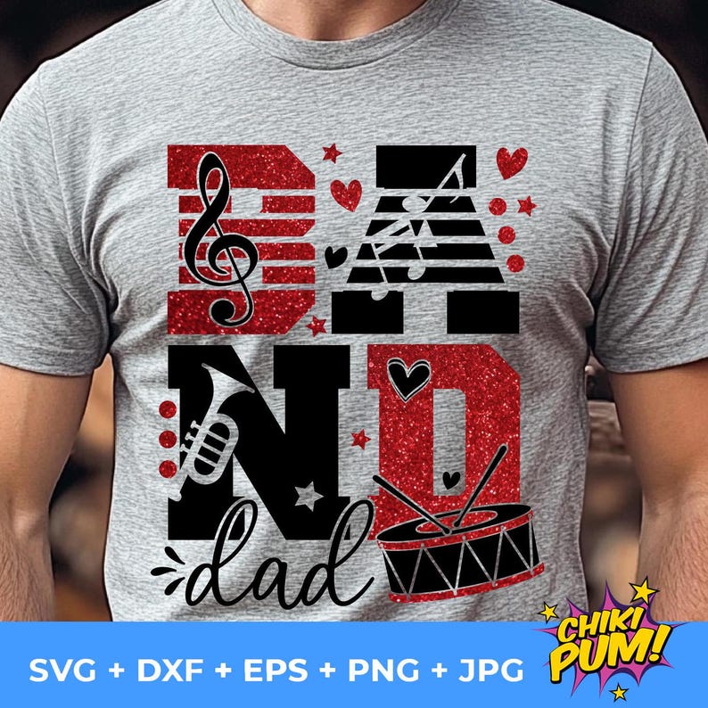 Band Dad T-shirt Design: Musical SVG PNG Cut Files (digital Download ...