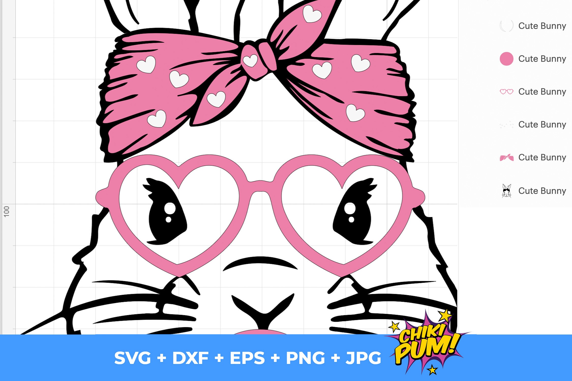 Cute Bunny With Bandana Svg Png Bunny With Bubblegum Svg - Etsy