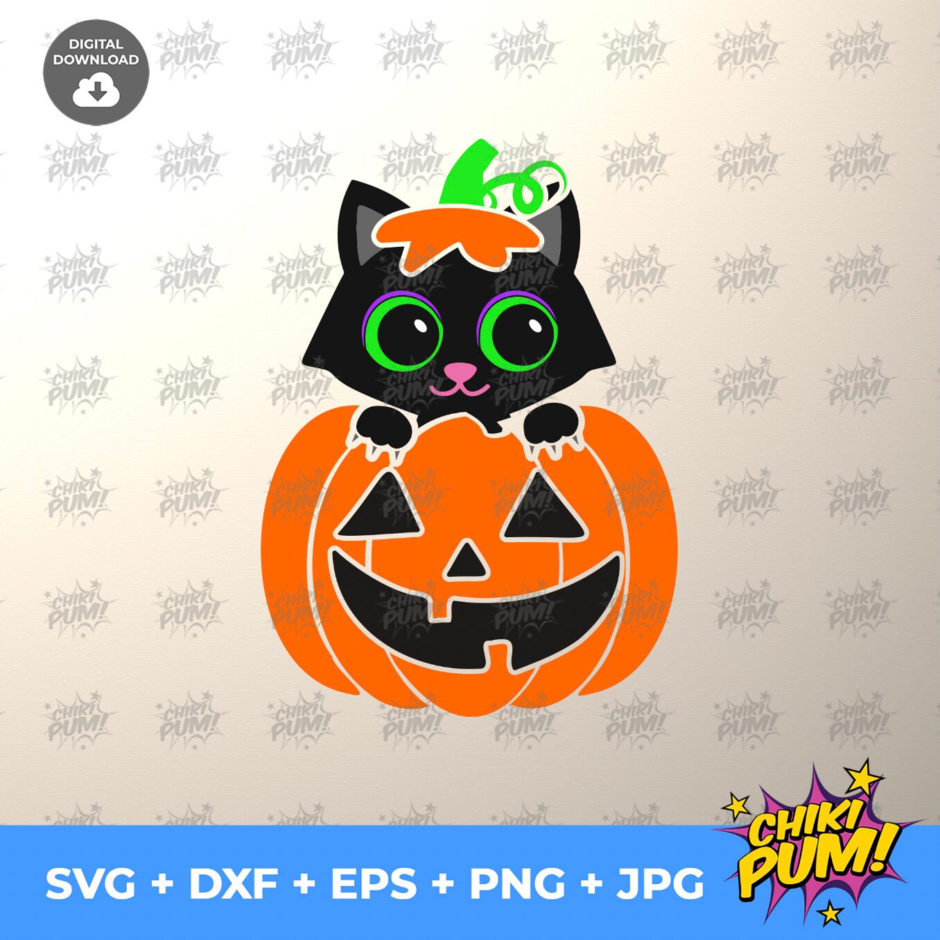 Cat in Halloween Pumpkin Svg Funny Halloween Cut File Cute - Etsy