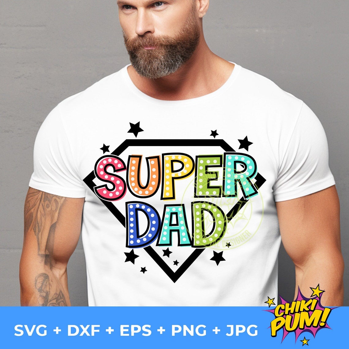 Super Dad SVG PNG: Father's Day Hero Design Sublimation DTF (digital ...