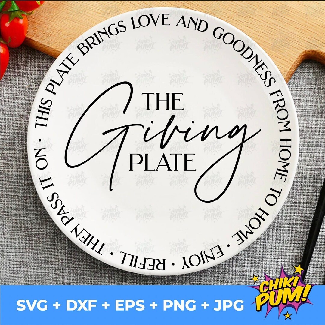 Thanksgiving Giving Plate SVG: Cricut Silhouette Cut Files (digital ...