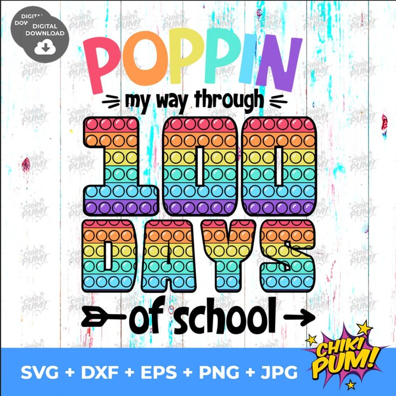 Poppin' My Way Through 100 Days of School SVG 100th Day - Etsy