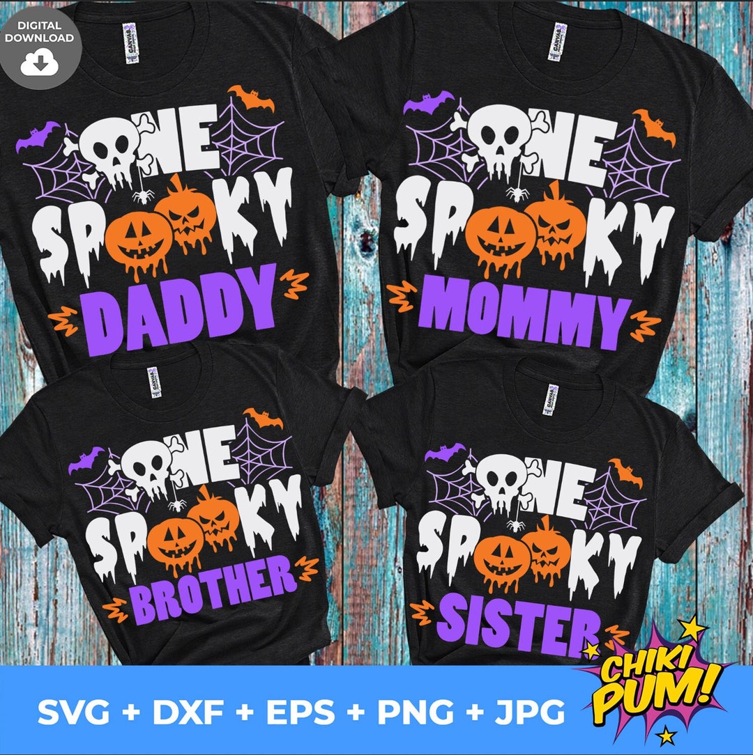 One Spooky Family Svg, Halloween SVG Bundle, One Spooky Mom SVG, Boo ...