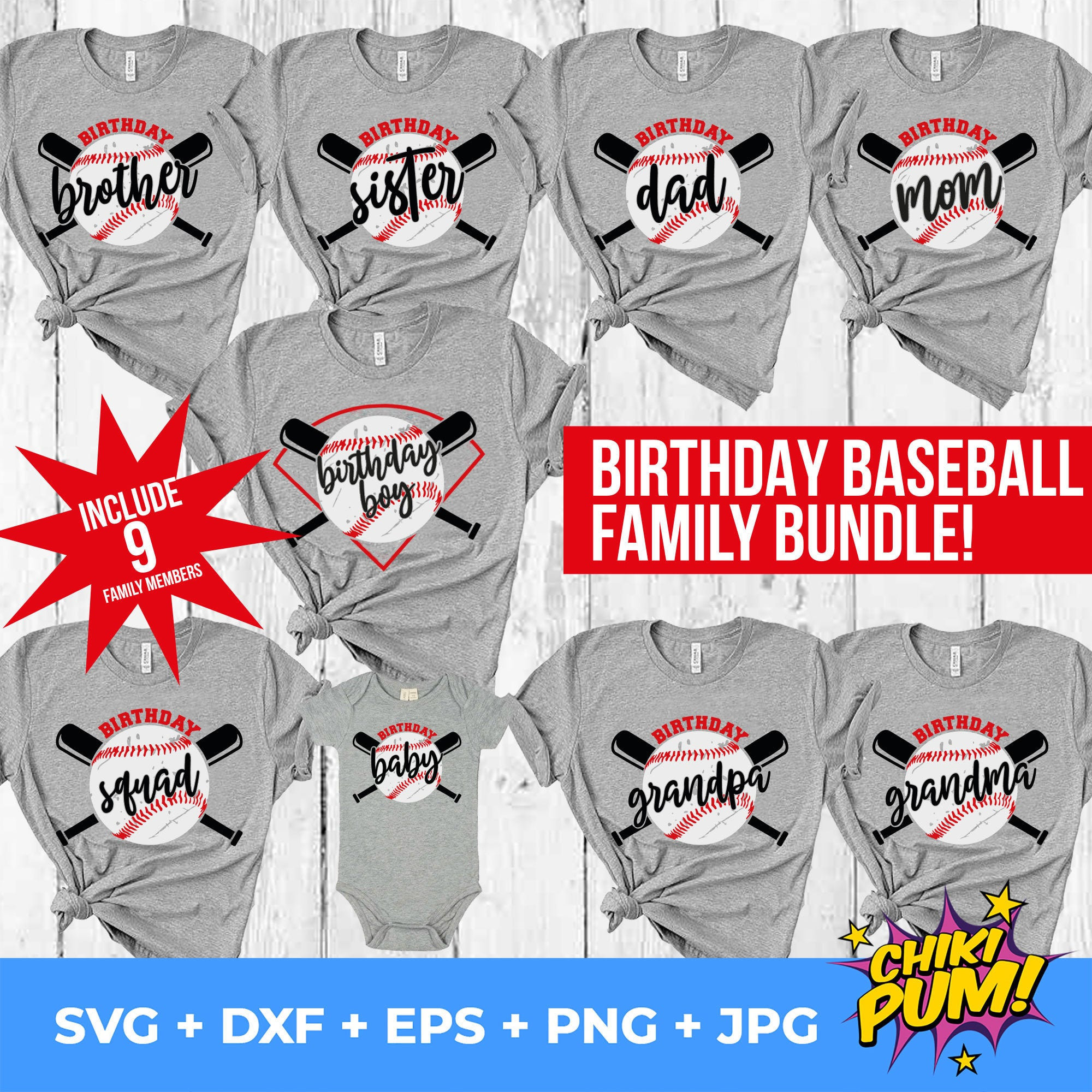 Baseball Birthday Family Bundle Svg Baseball Family Bundle - Etsy