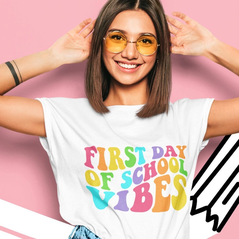First Day of School Vibes SVG PNG: Teacher Shirt Iron on (digital ...