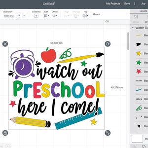 Watch Out Preschool Here I Come Svg, Preschool SVG File, First Day of ...