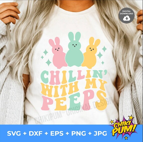 Chillin With My Peeps SVG Retro Easter Png Easter Bunny Png - Etsy