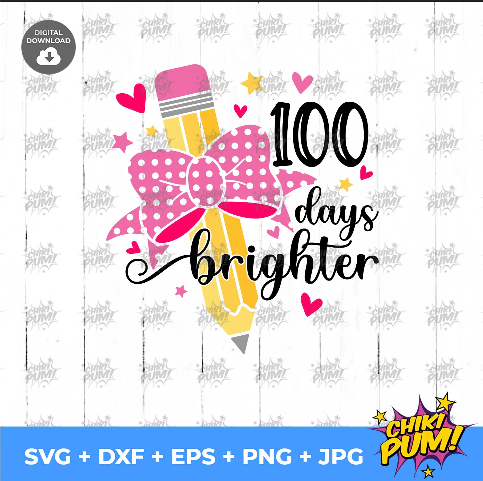 100 Days Brighter SVG 100 Days of School SVG 100th Day of - Etsy