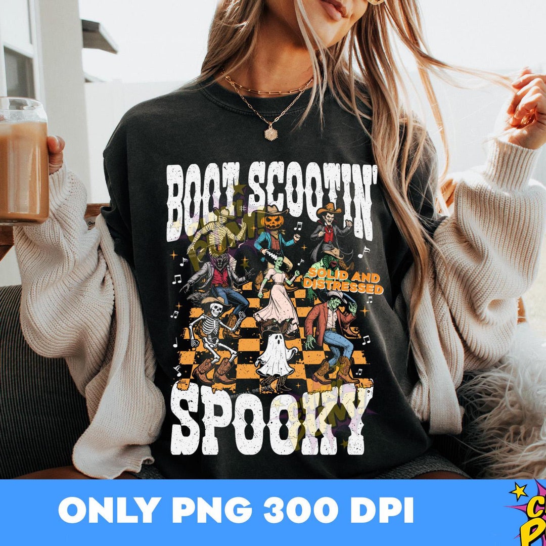 Boot Scootin' Spooky PNG: Western Halloween Ghost (sublimation & DTF ...