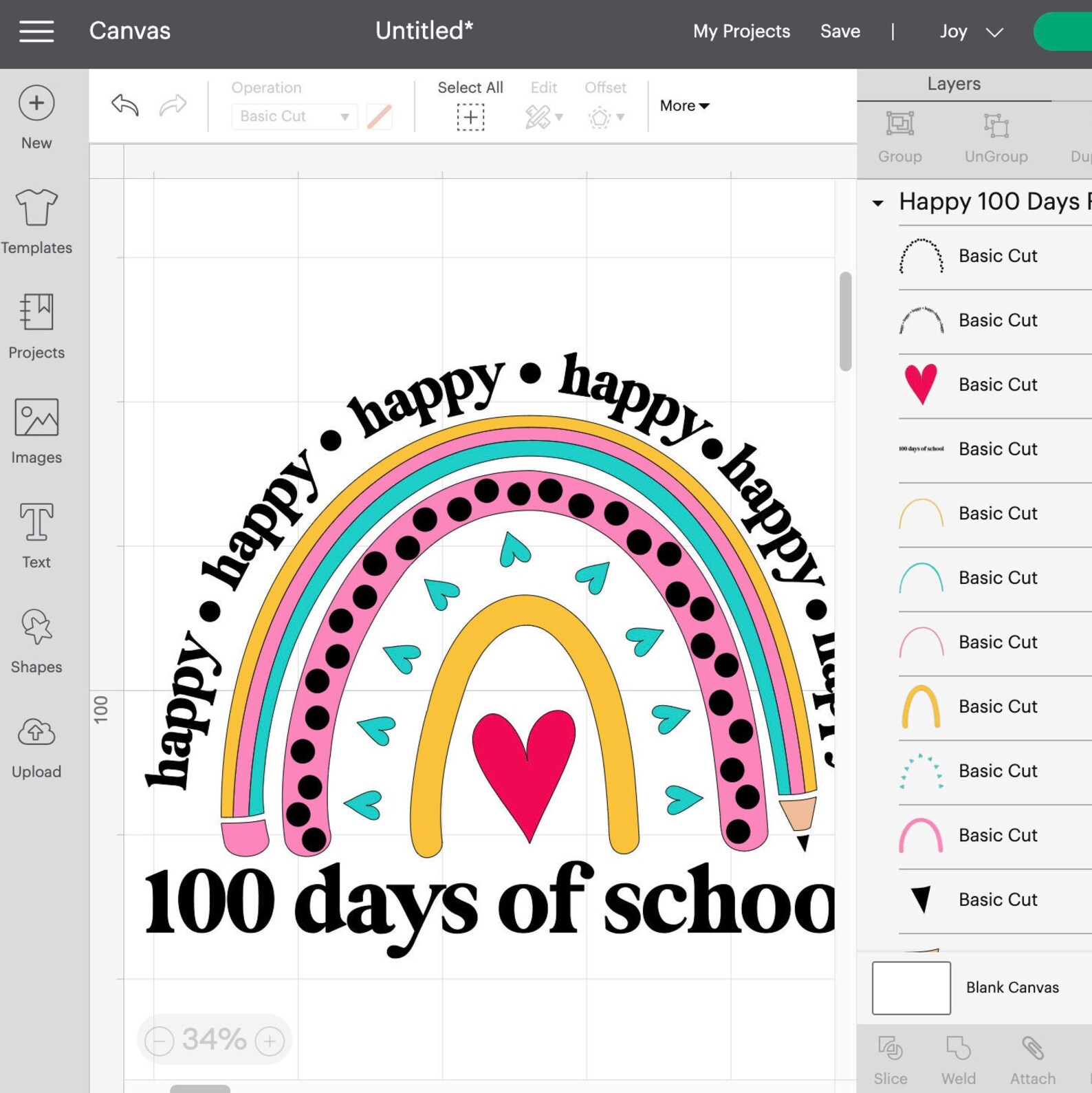Rainbow Svg Happy 100 Days of School Svg 100th Day Svg | Etsy