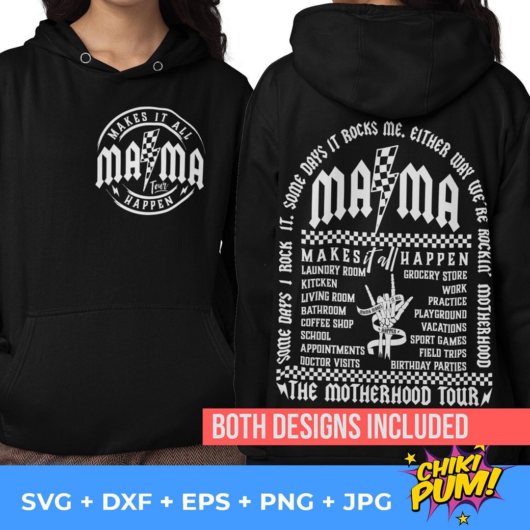 Retro Mama Rock SVG PNG: Motherhood Tour T-shirt Design (digital ...