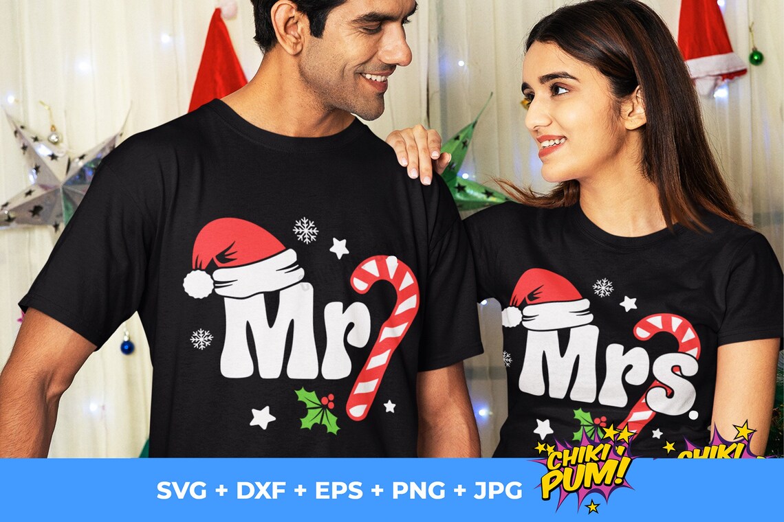 Mr and Mrs Svg Christmas Couple Santa Claus SVG Mr and Mrs - Etsy