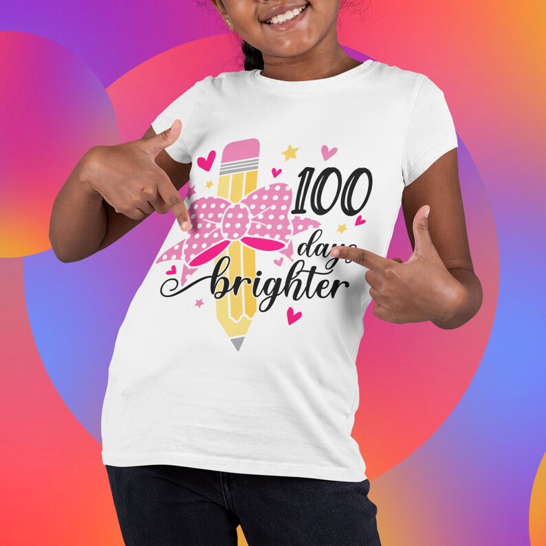 100 Days Brighter SVG 100 Days of School SVG 100th Day of - Etsy