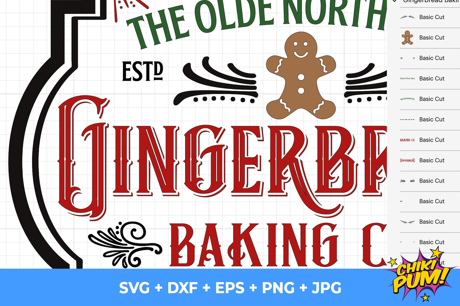 Gingerbread Baking Co SVG Christmas Gingerbread SVG Cut - Etsy