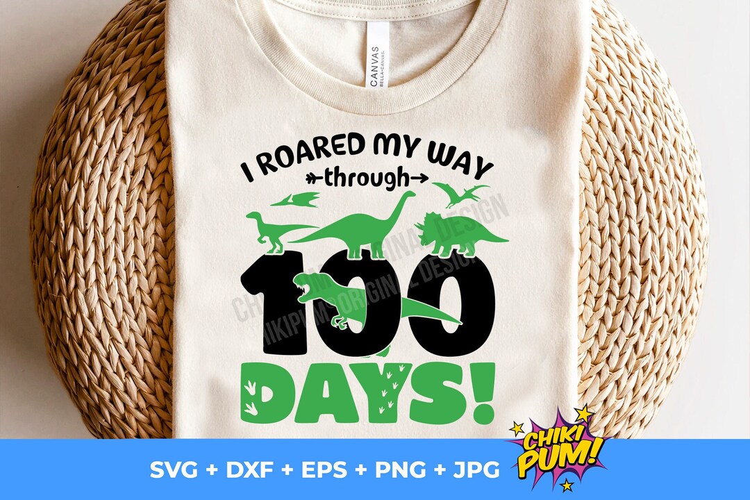 Dinosaur 100 Days of School SVG PNG: Boys Cut File (digital Download ...
