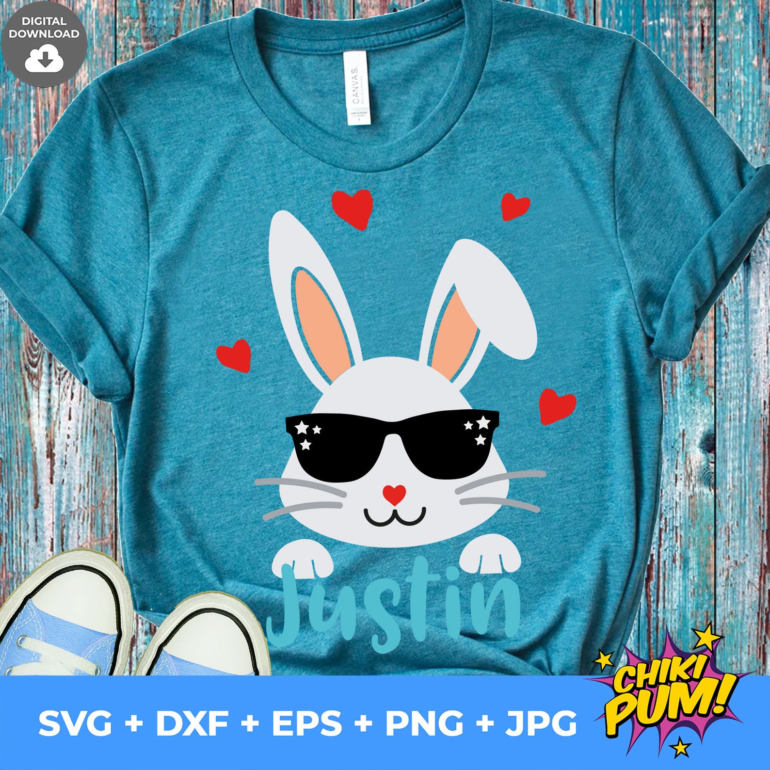 Bunny Svg Easter Svg Bunny With Sunglasses Svg Rabbit Ears | Etsy