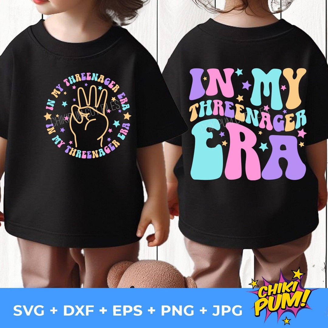 Threenager Era SVG PNG: Retro Groovy 3rd Birthday Design (digital ...