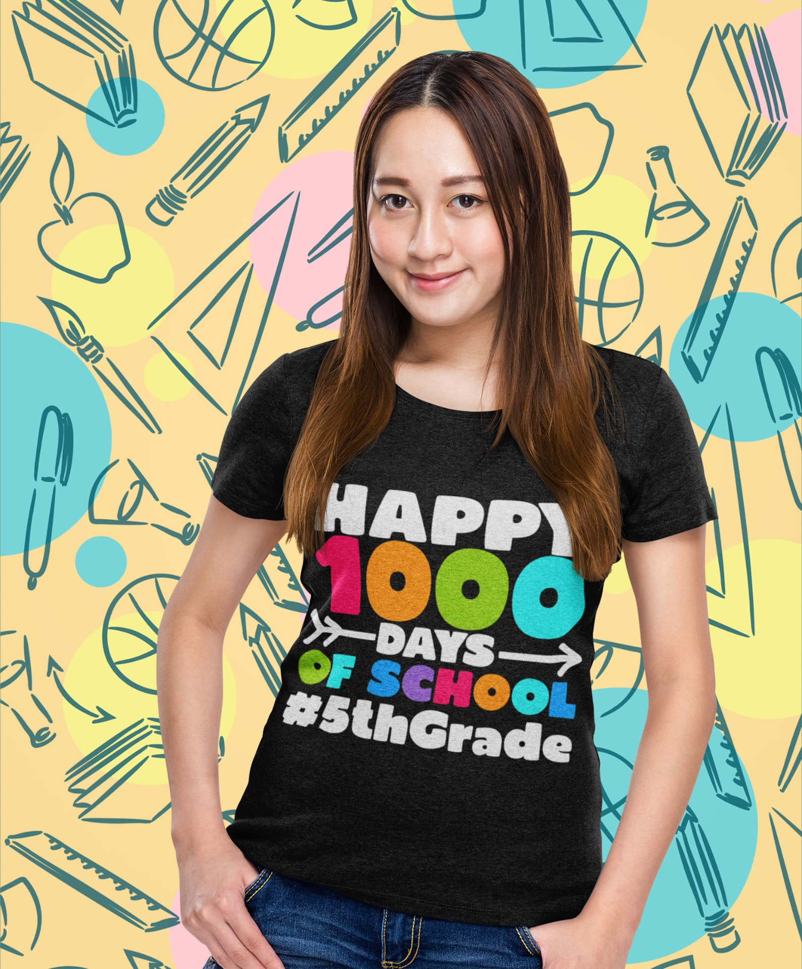 Happy 1000 Days of School SVG 5th Grade Teacher Shirt 1000 - Etsy