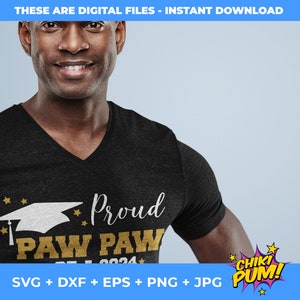 Proud Paw Paw of a 2024 Graduate SVG, Graduation 2024 SVG, Class of ...