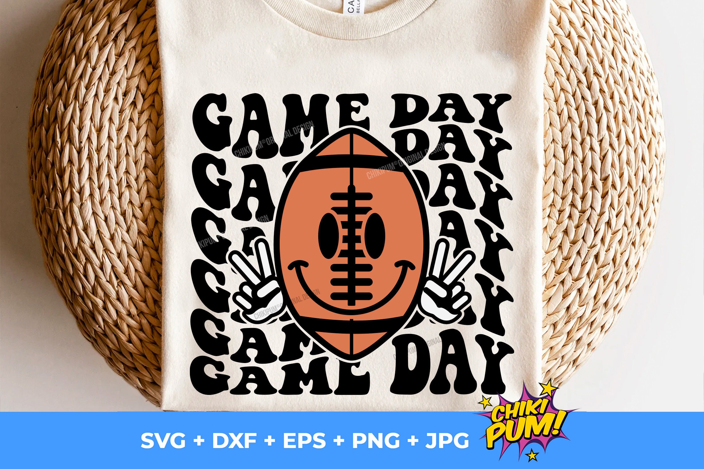 Retro Groovy Game Day Football Face SVG, PNG (digital Download) - Etsy