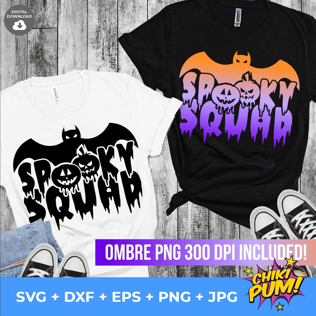 Spooky Squad Halloween SVG PNG: Kids Trick or Treat Design Cut Files ...
