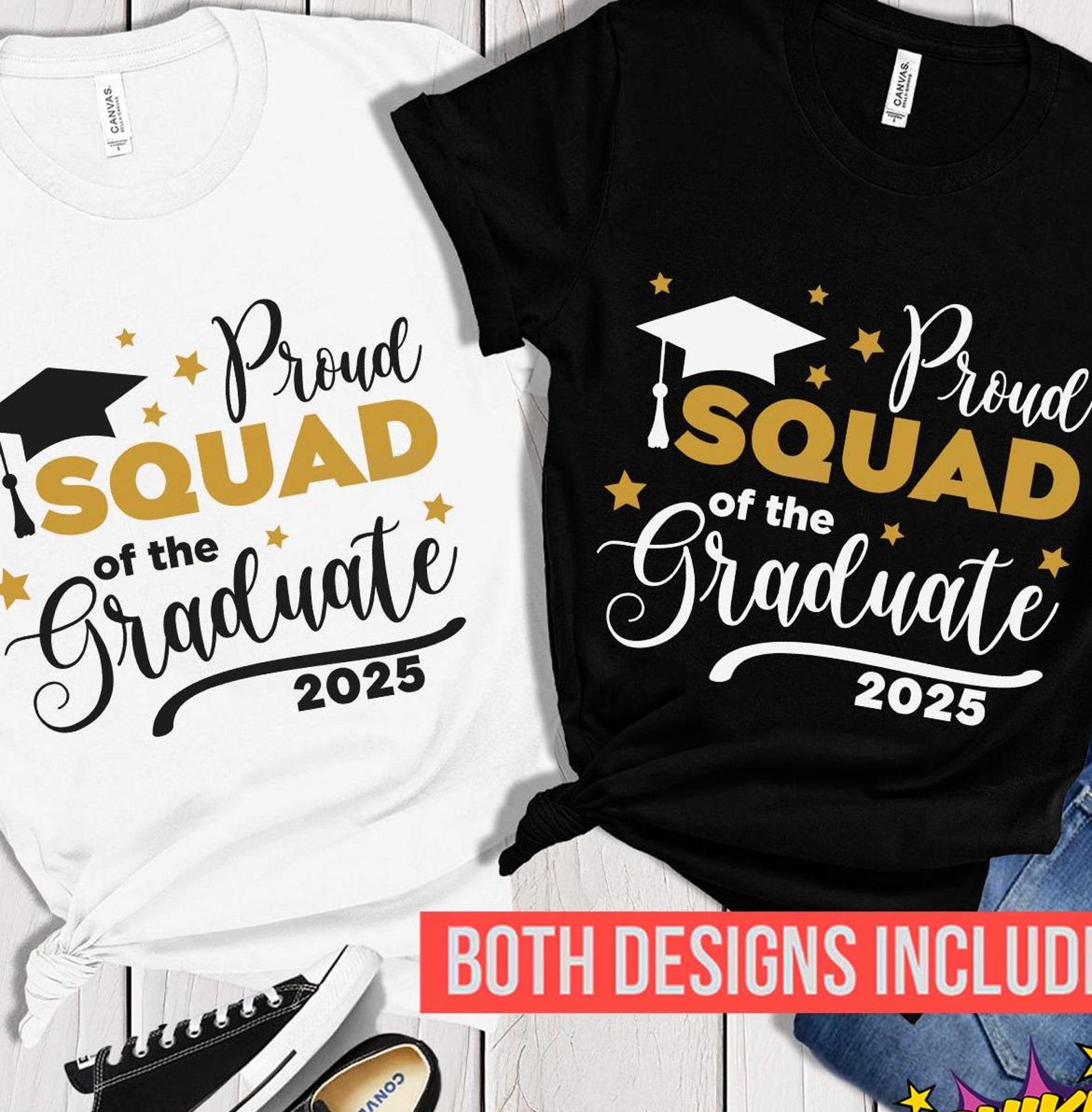 Proud Squad Graduate 2025 SVG PNG: Graduation Cut Files (digital ...