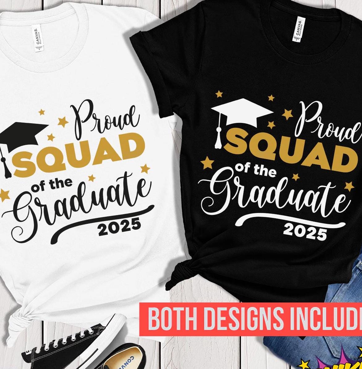 Proud Squad Graduate 2025 SVG PNG: Graduation Cut Files (digital ...