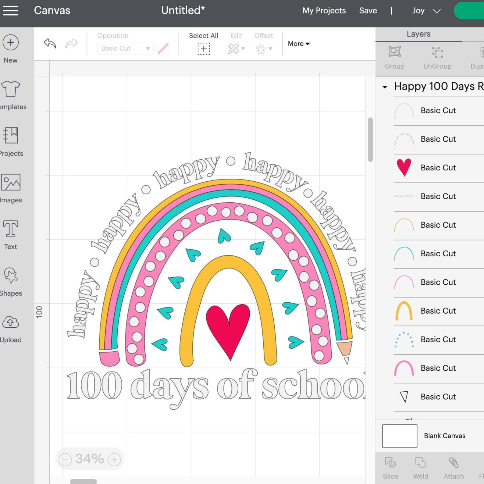 Rainbow Svg Happy 100 Days of School Svg 100th Day Svg | Etsy