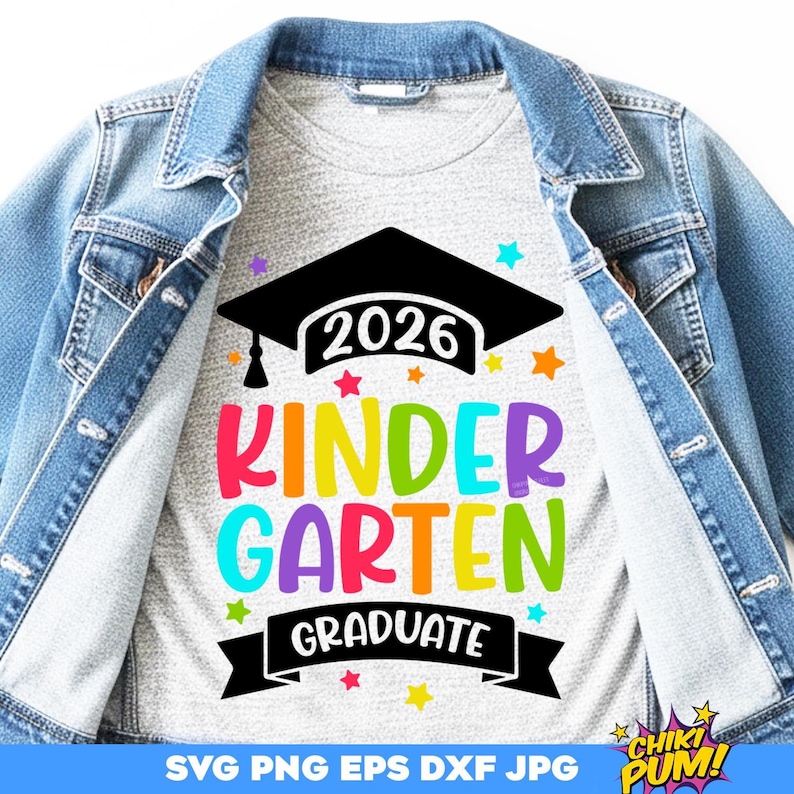 Kindergarten Graduate 2026 SVG PNG: T-shirt Design (digital Download ...